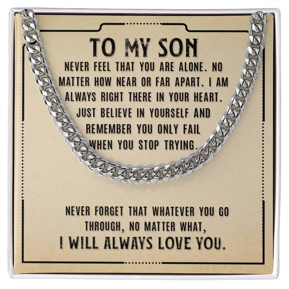 To My Son Cuban Link Chain. – Zee Jewel LLC