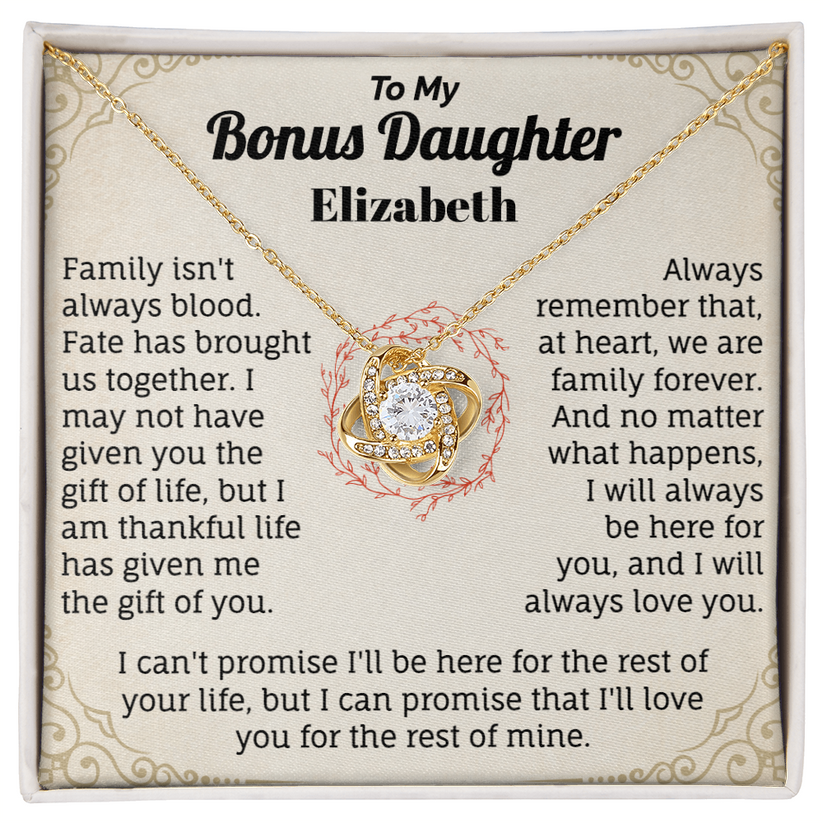 To My Bonus Daughter Personalized Name Necklace. – Zee Jewel LLC